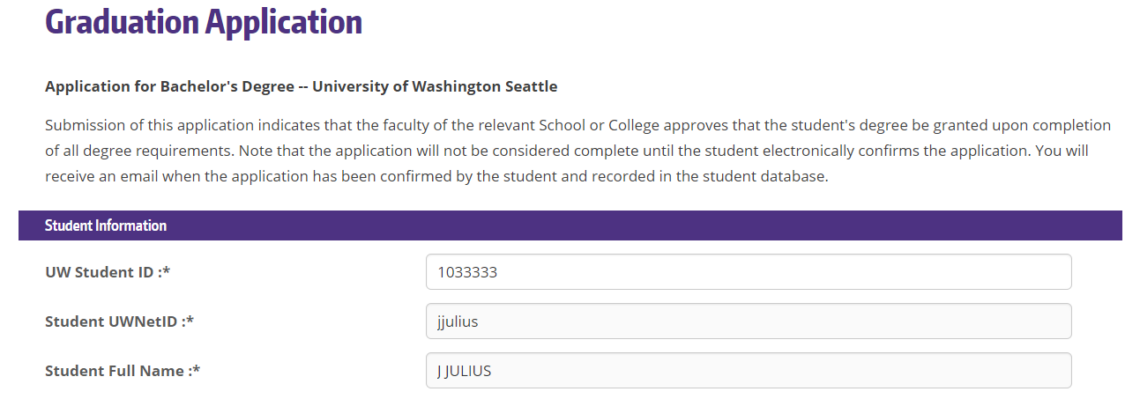 Graduation Application (WAG) | OUR