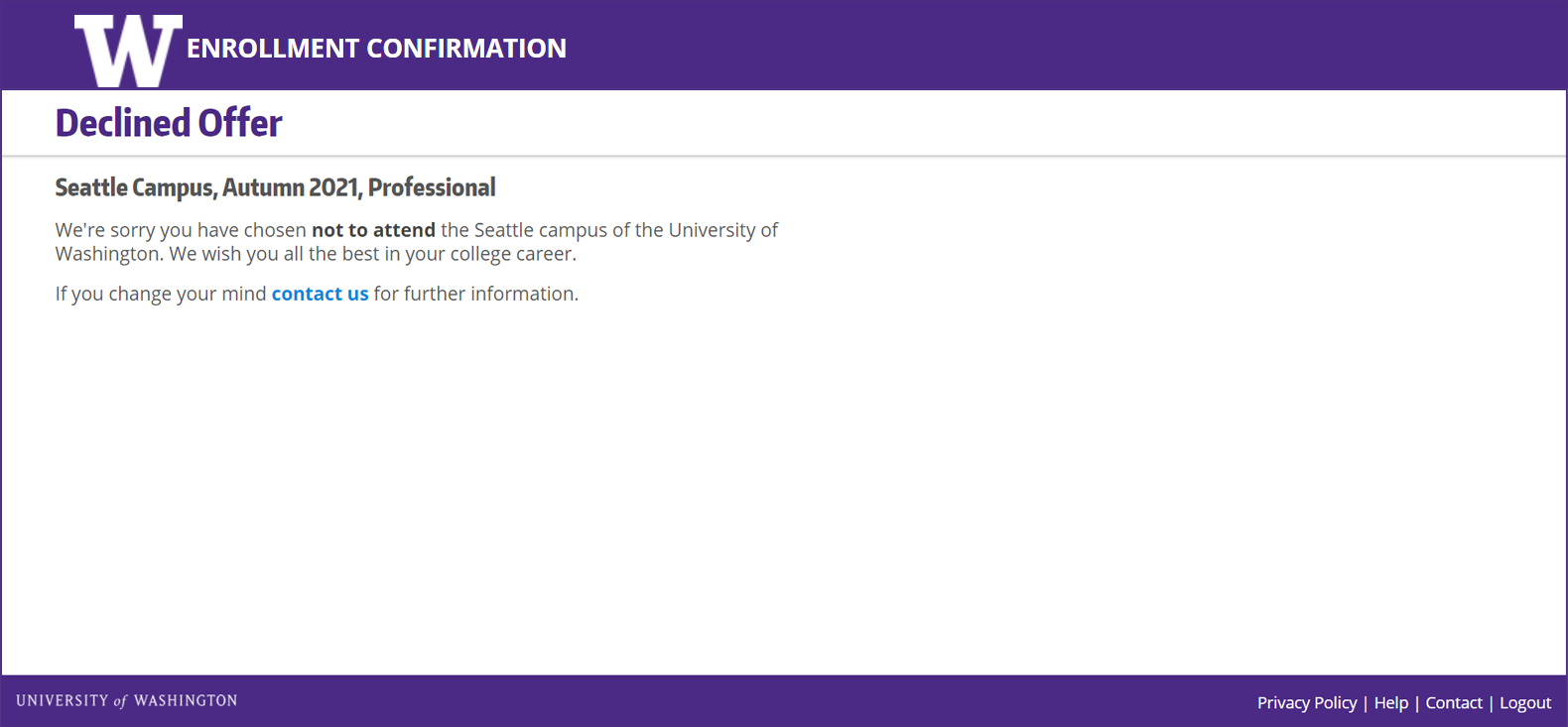 Enrollment Confirmation Deposit | OUR