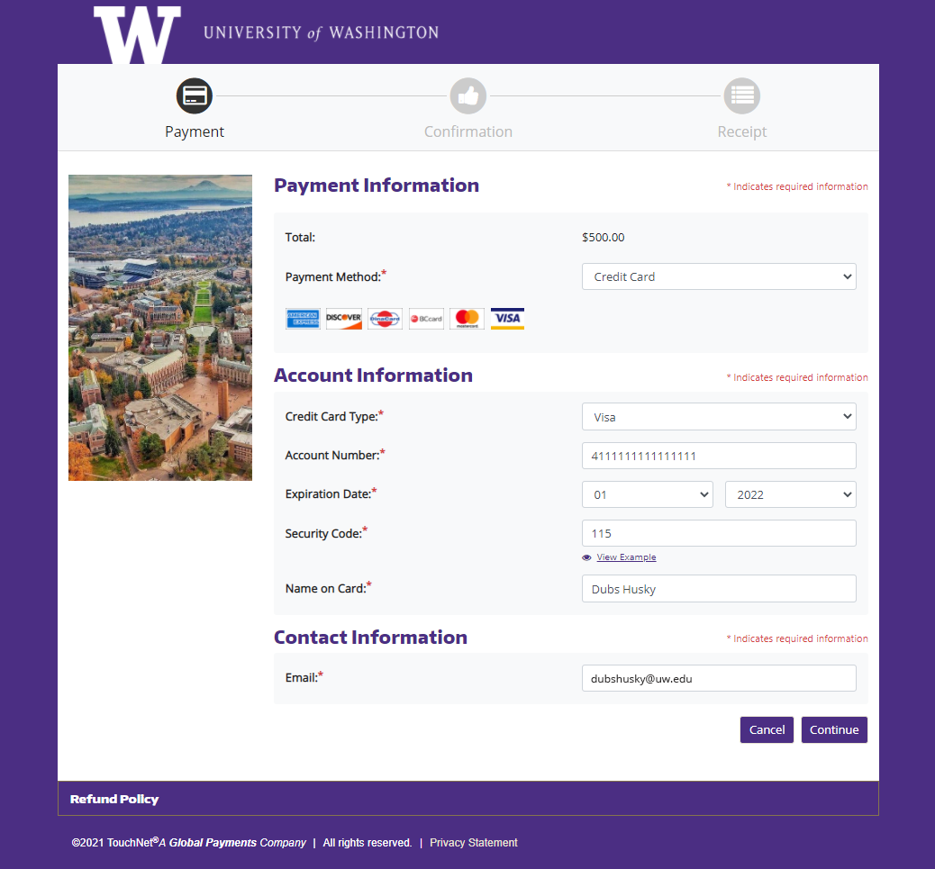 Enrollment Confirmation Deposit | OUR