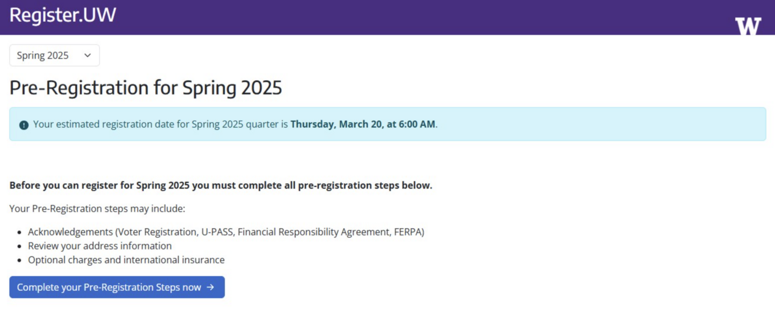UW Registration Resources | OUR